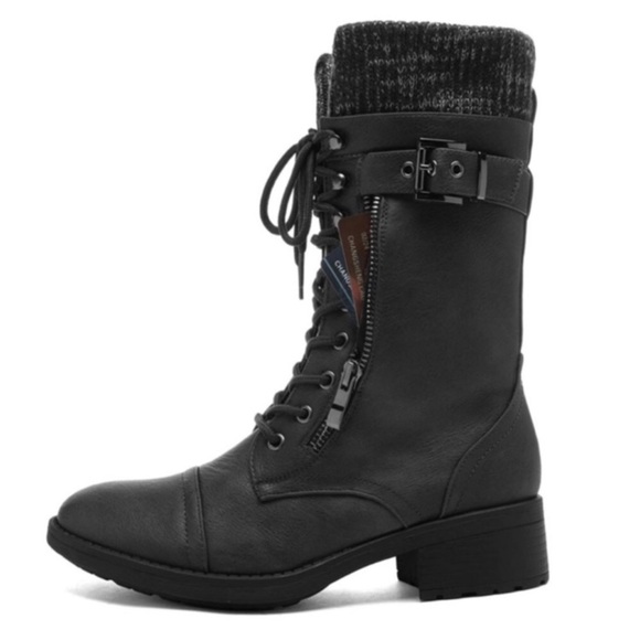 Shoes | Lace Up Mid Calf Combat Riding Military Boots | Poshmark